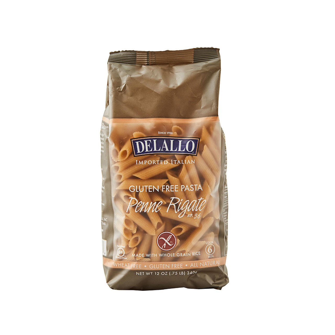 Gluten Free Penne Pasta (Whole Grain Brown Rice) | DeLallo