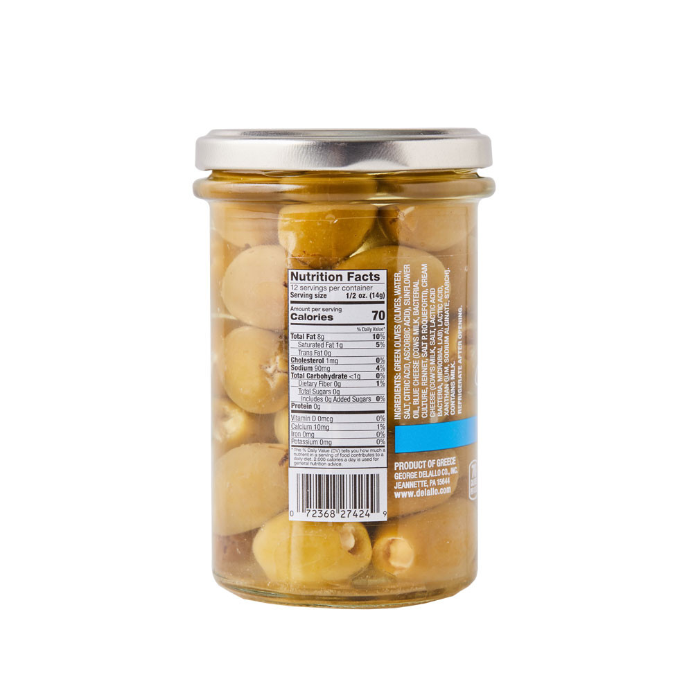 Blue Cheese Stuffed Olives (Jar) | DeLallo