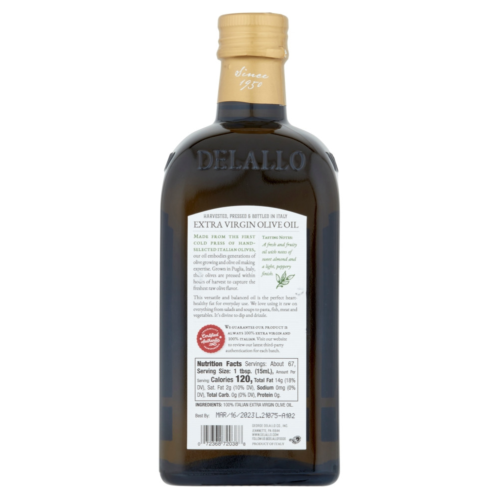 Extra Virgin Olive Oil (EVOO) 33.8 oz. | DeLallo