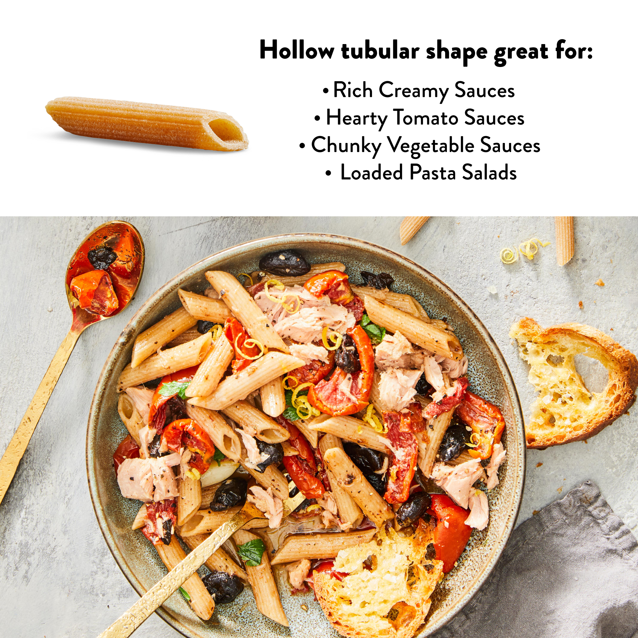 Whole Wheat Penne (Rigate) Pasta | DeLallo