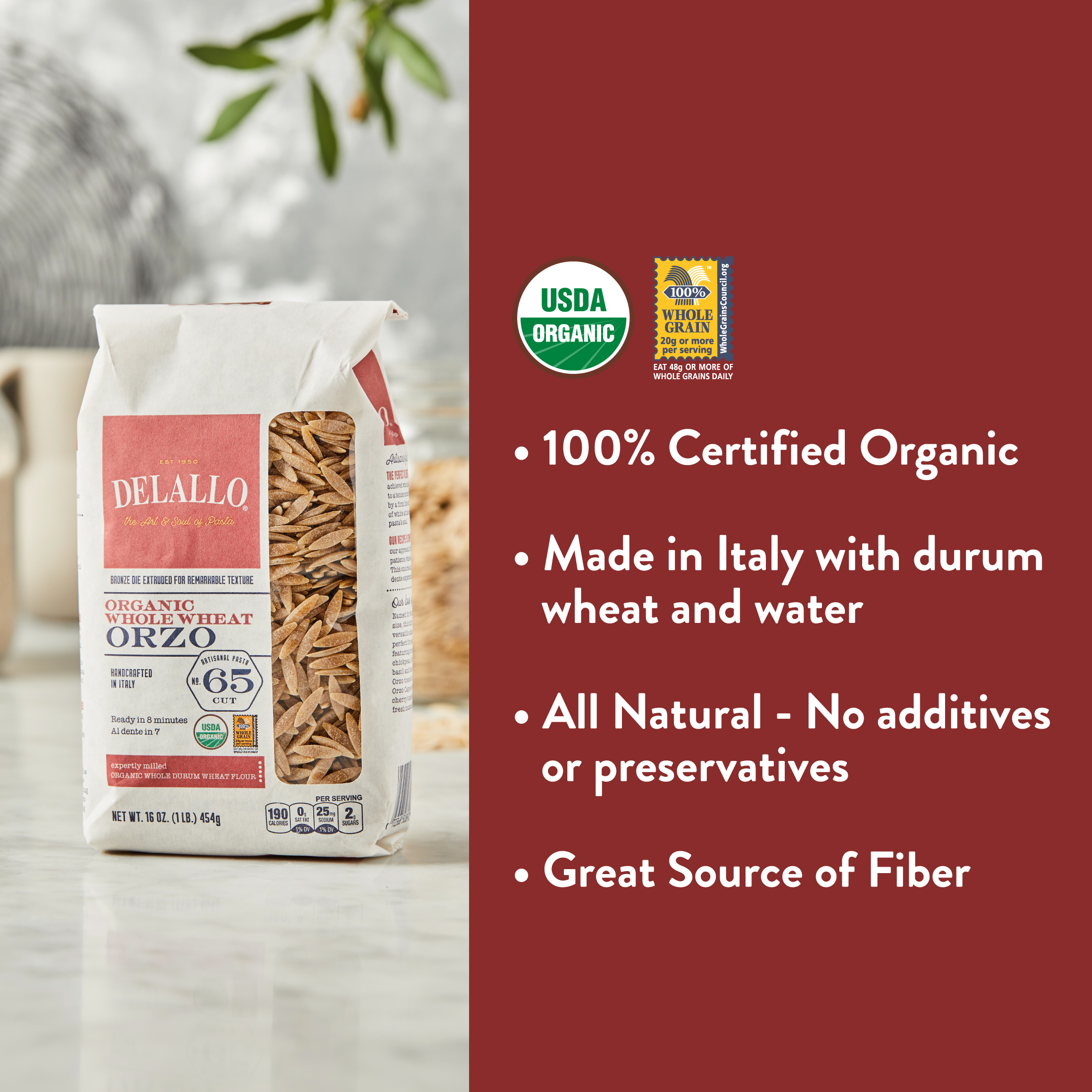 Whole Wheat Orzo | DeLallo