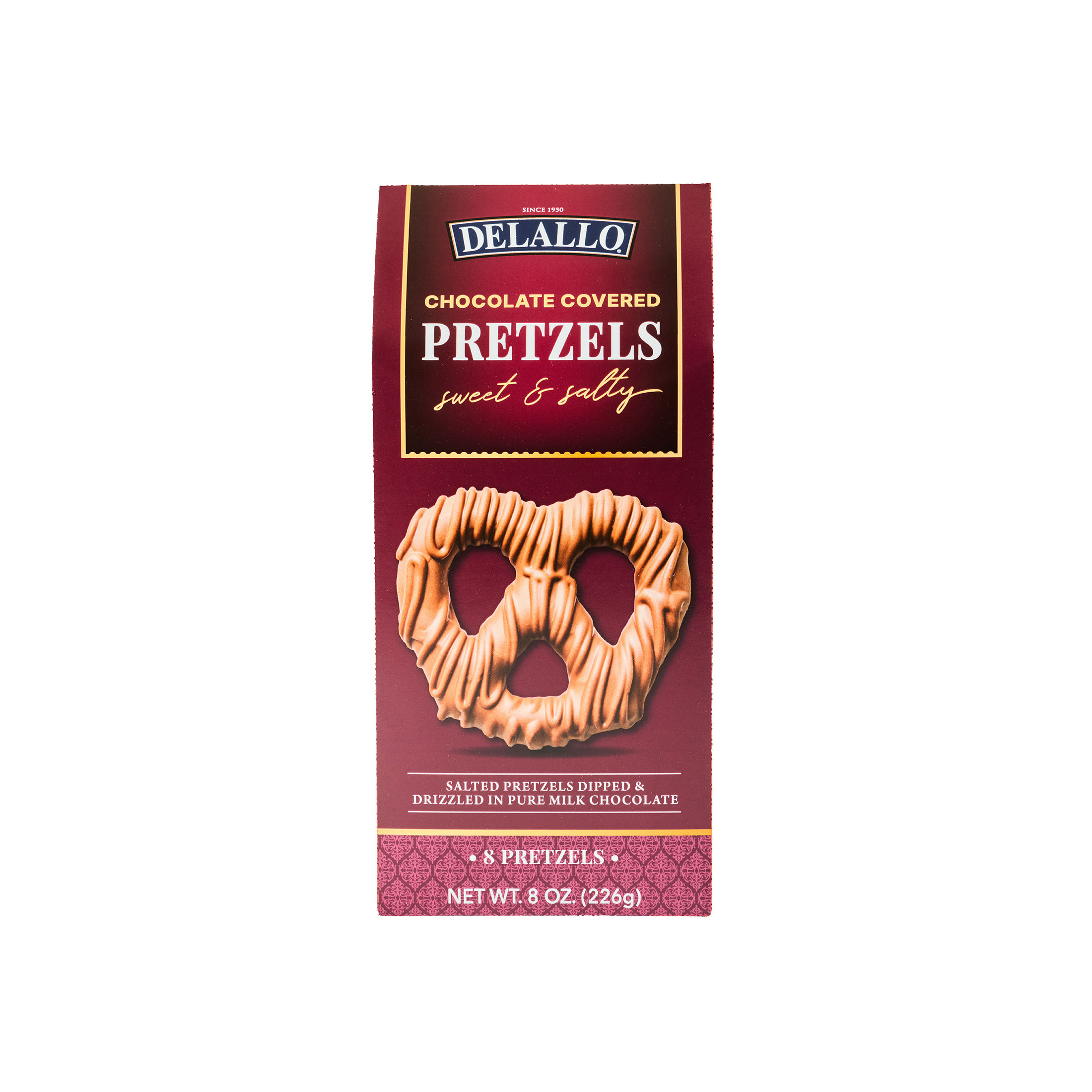 Chocolate Covered Pretzels (Carton) | DeLallo