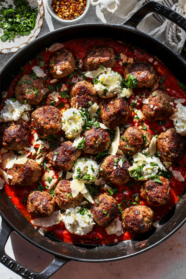 Skillet Ricotta Meatballs - DeLallo