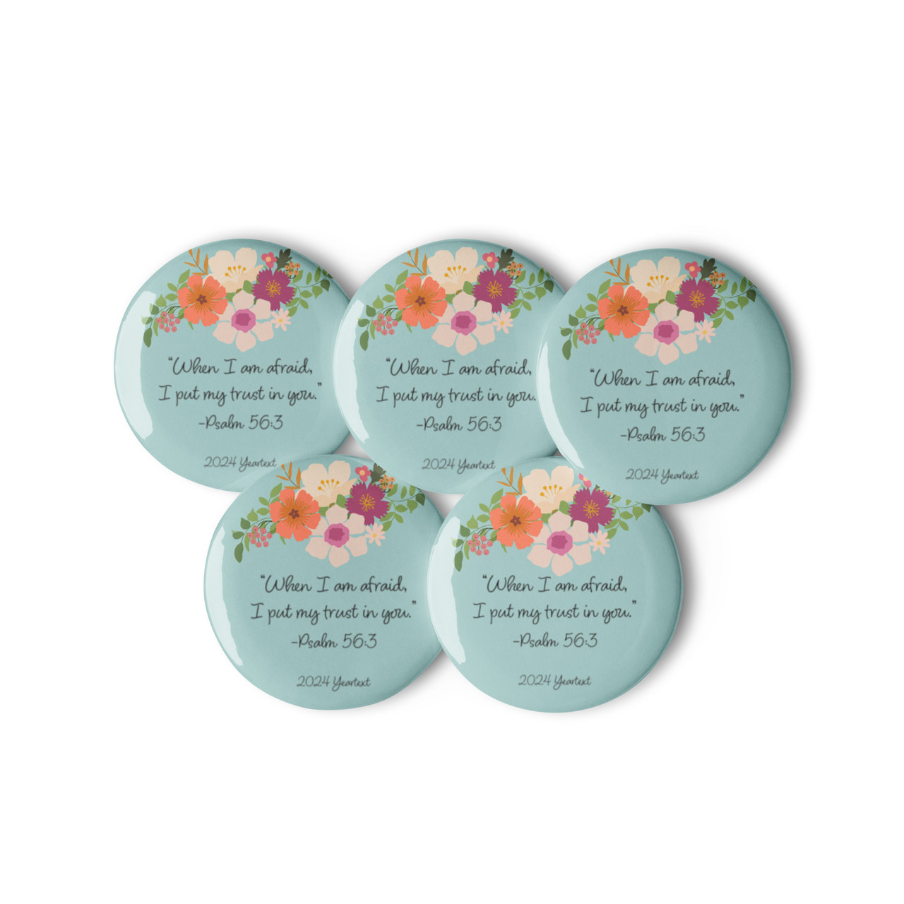 Floral Bouquet 2024 Yeartext buttons - KiCrafts Handmade Gifts