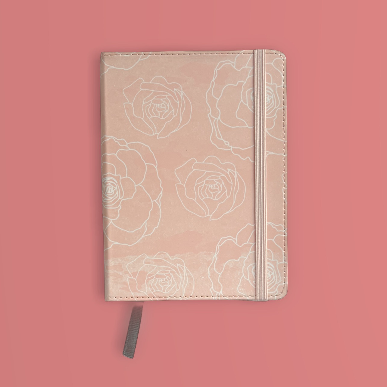 Custom Mini Blush and Rose outline Notebook - KiCrafts Handmade Gifts