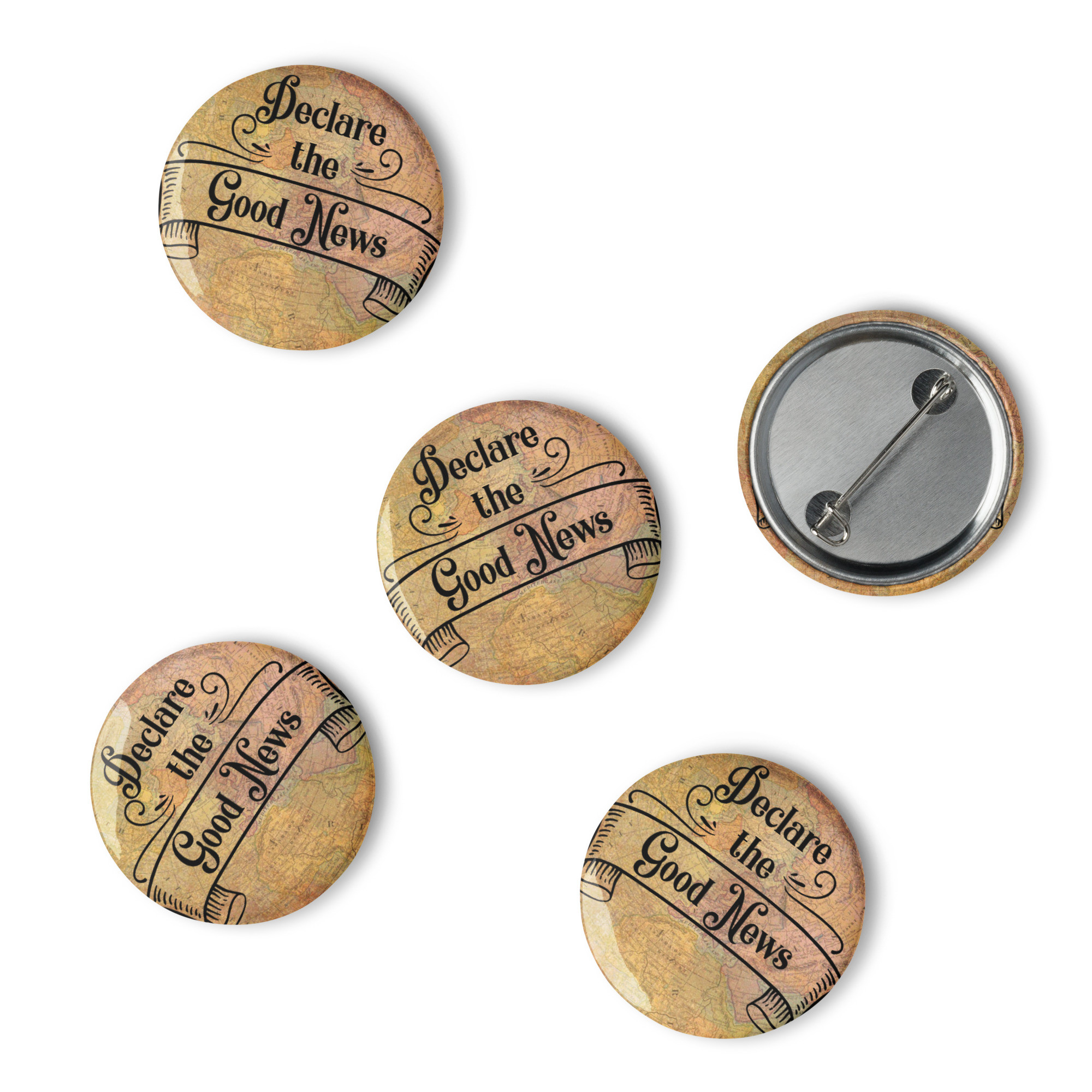 Declare the Good News Convention pin buttons- Map - KiCrafts Handmade Gifts