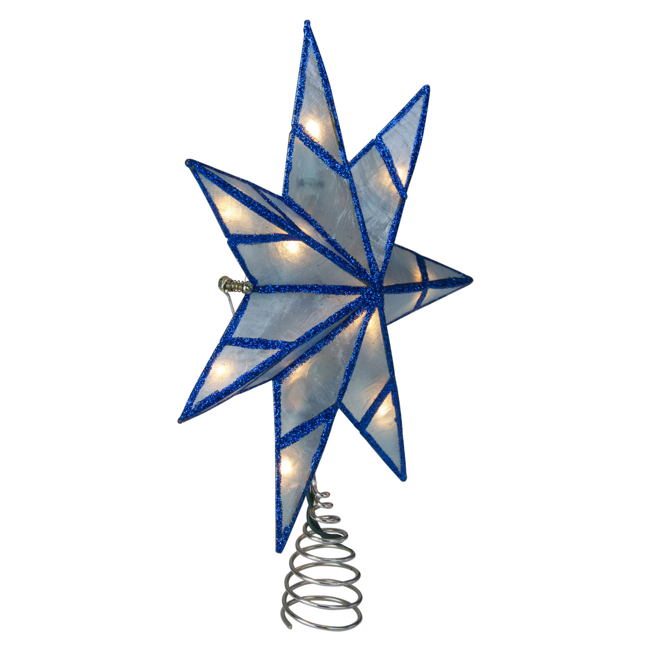 10" Lighted Blue Star Christmas Tree Topper - Clear Lights | Christmas