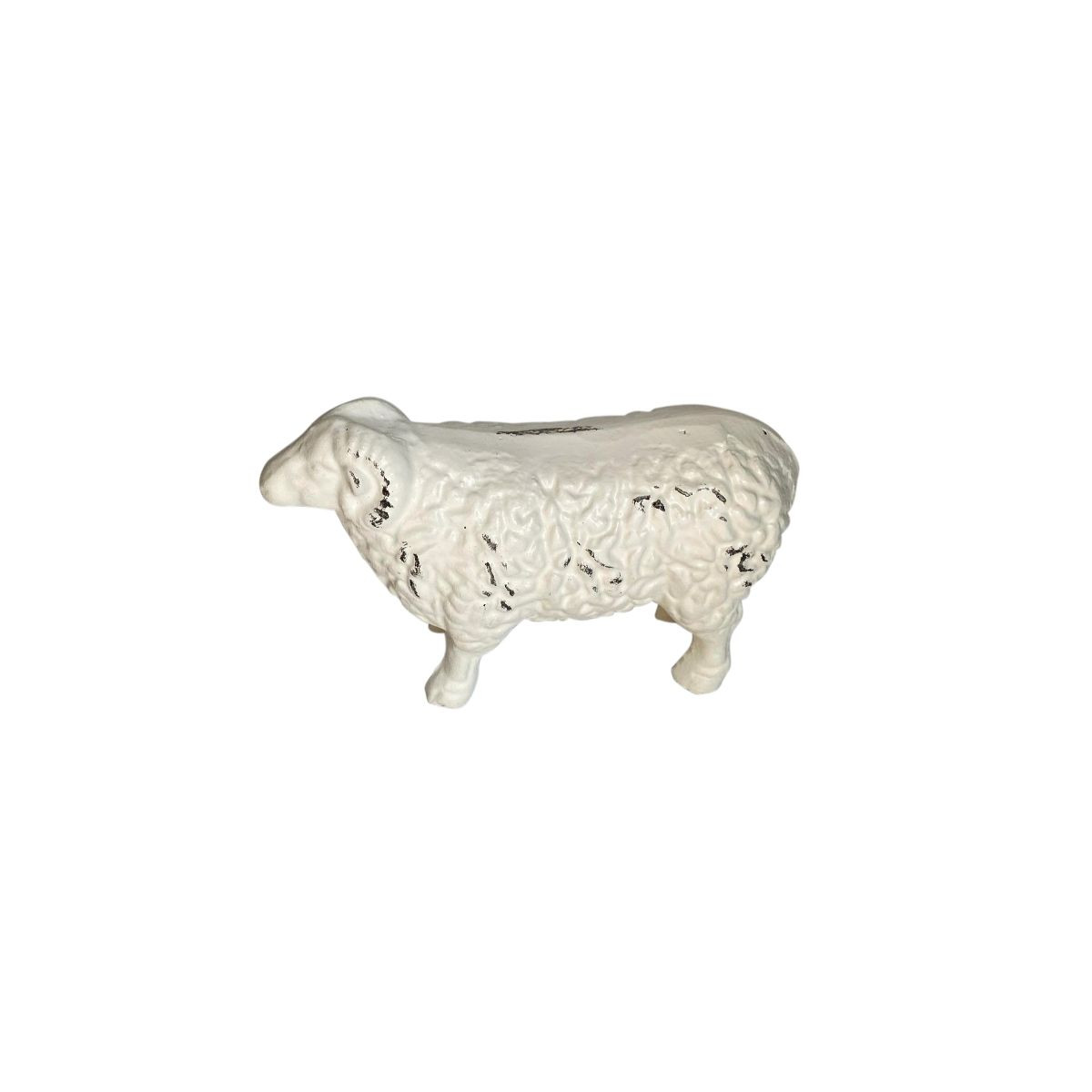 6.5" Antique White Contemporary Standing Sheep Figurine | Christmas