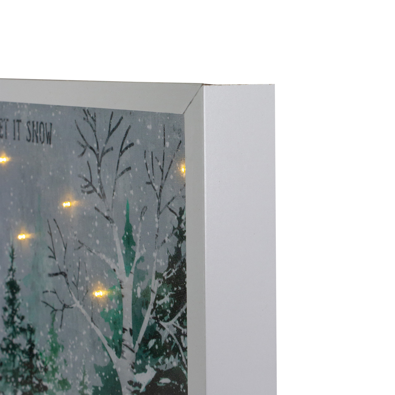 LED Lighted Let it Snow Winter Forest Christmas Canvas Wall Art 10" x ...