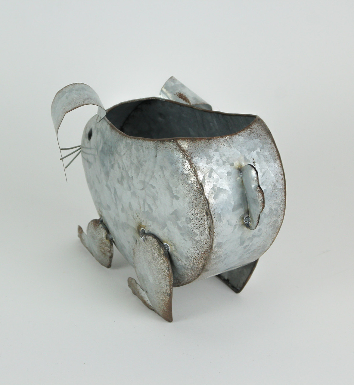 Galvanized Metal Indoor/Outdoor Bunny Rabbit Planter Sculpture