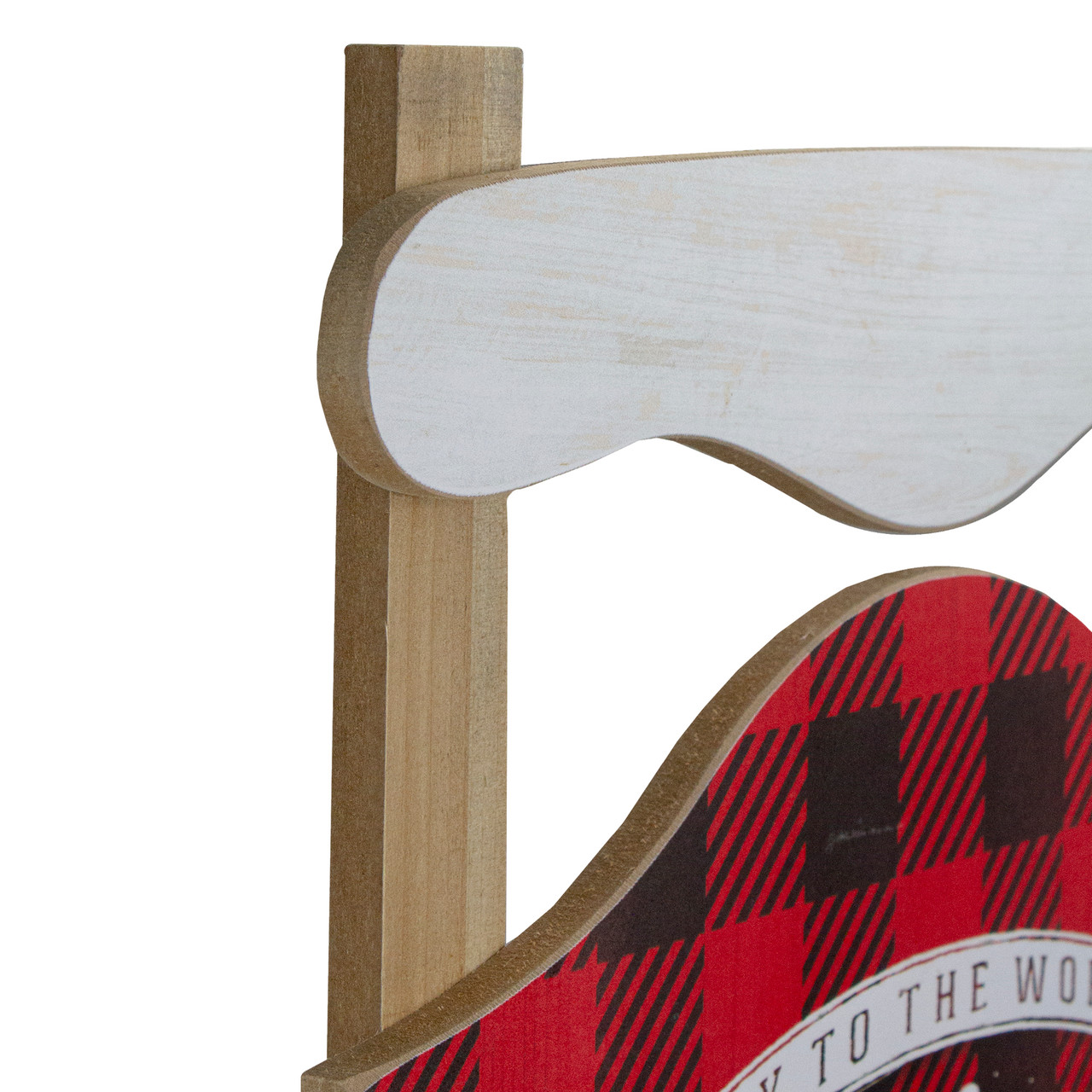 24” Red & Black Buffalo Plaid Merry Christmas Sled Wooden Hanging Wall ...