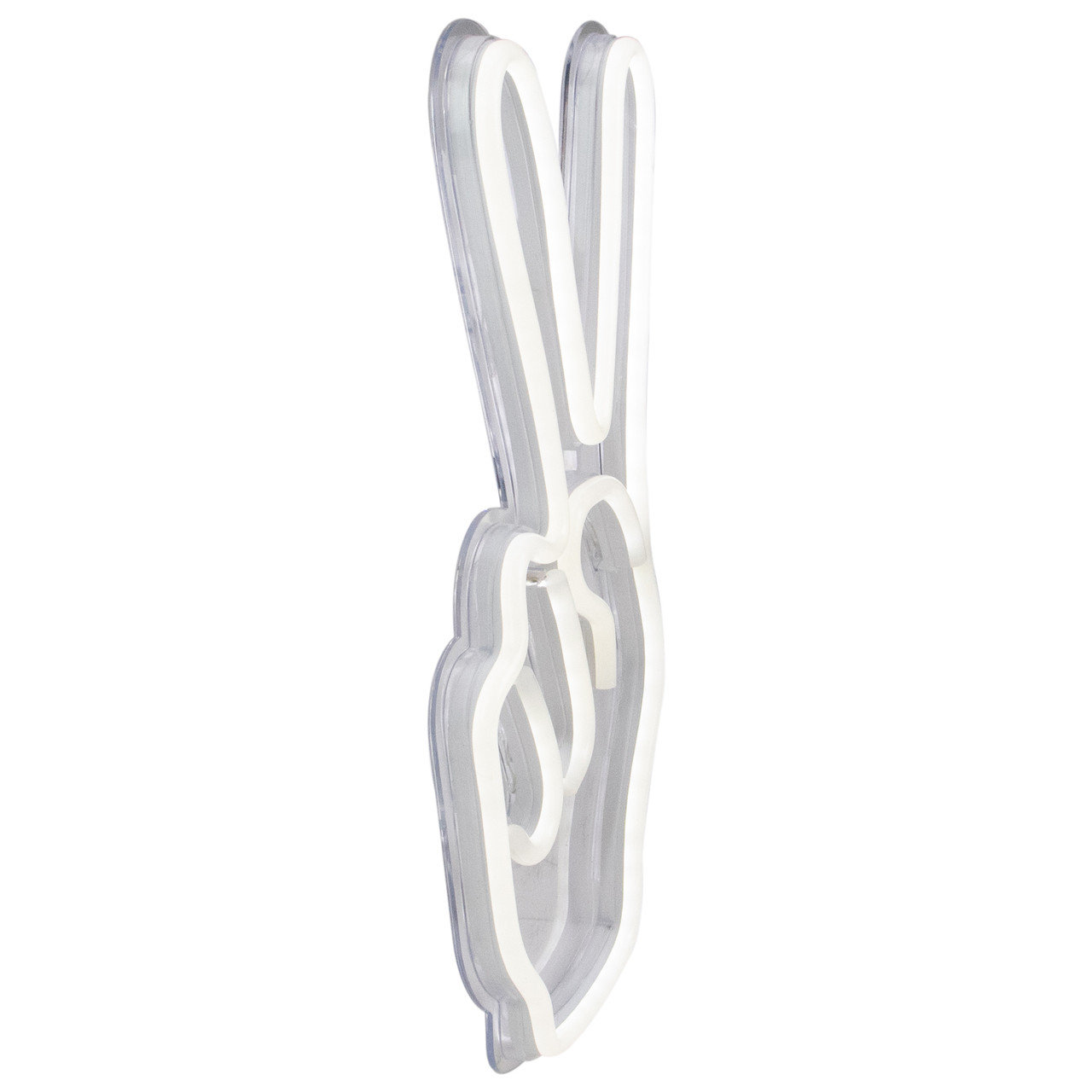 15” Bright White Neon Style Peace Fingers LED Lighted Wall Sign | Christmas