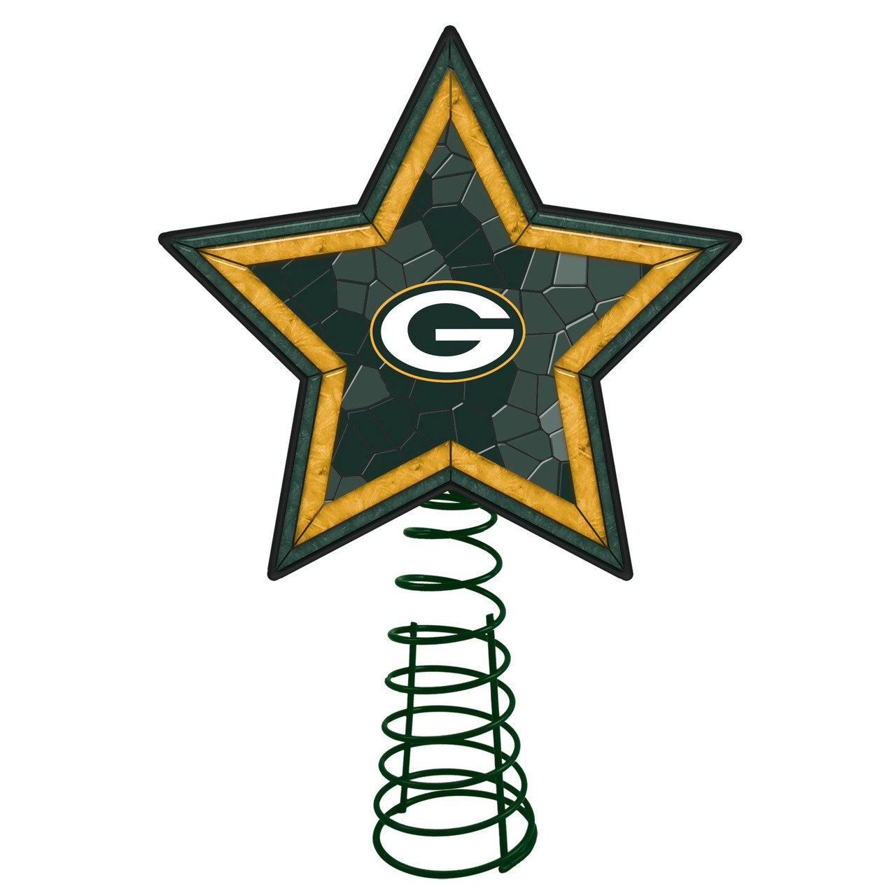 10" Lighted Green & Yellow Star NFL Green Bay Packers Christmas Tree ...