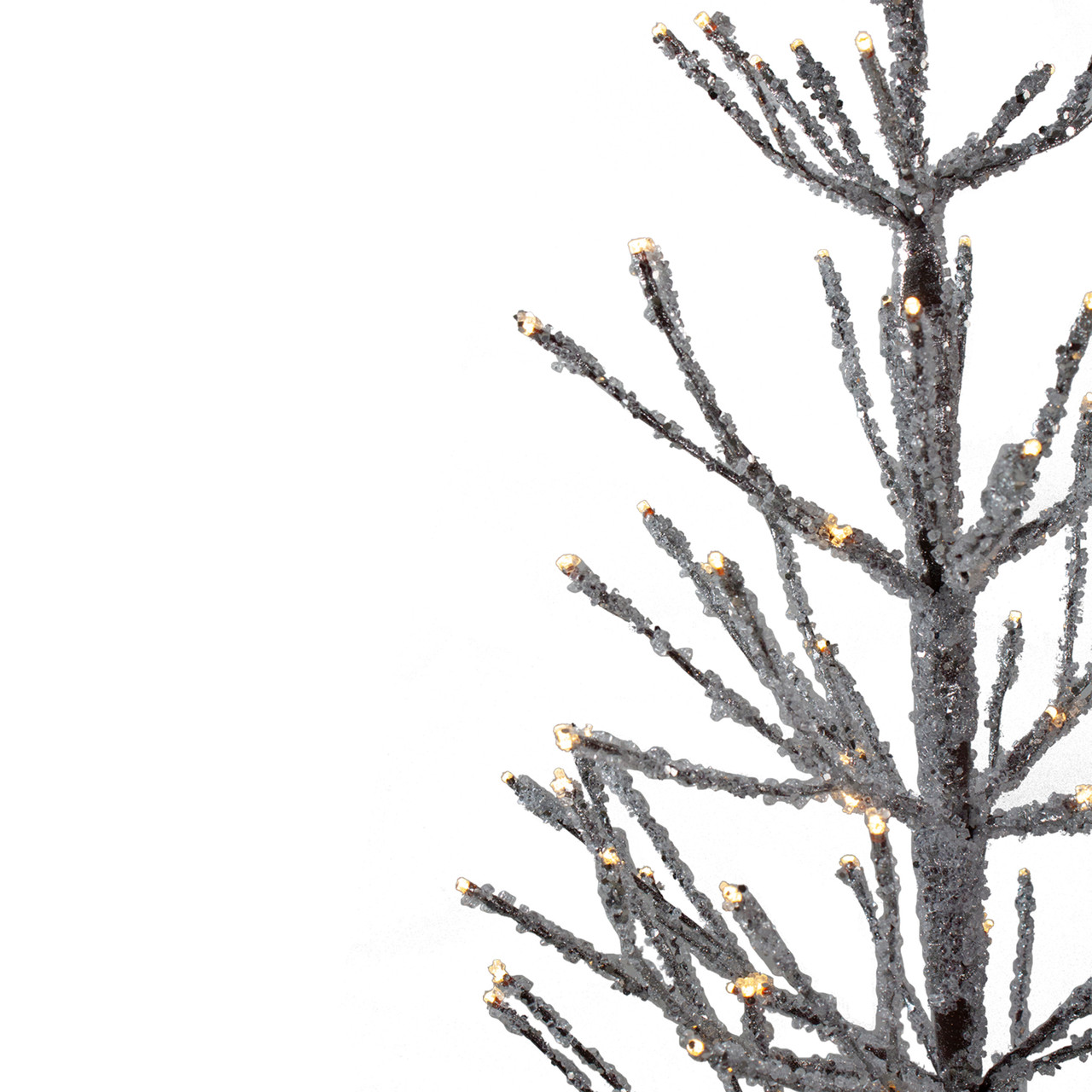 4' Pre-Lit LED Brown Artificial Christmas Tree with Icicle Lights ...