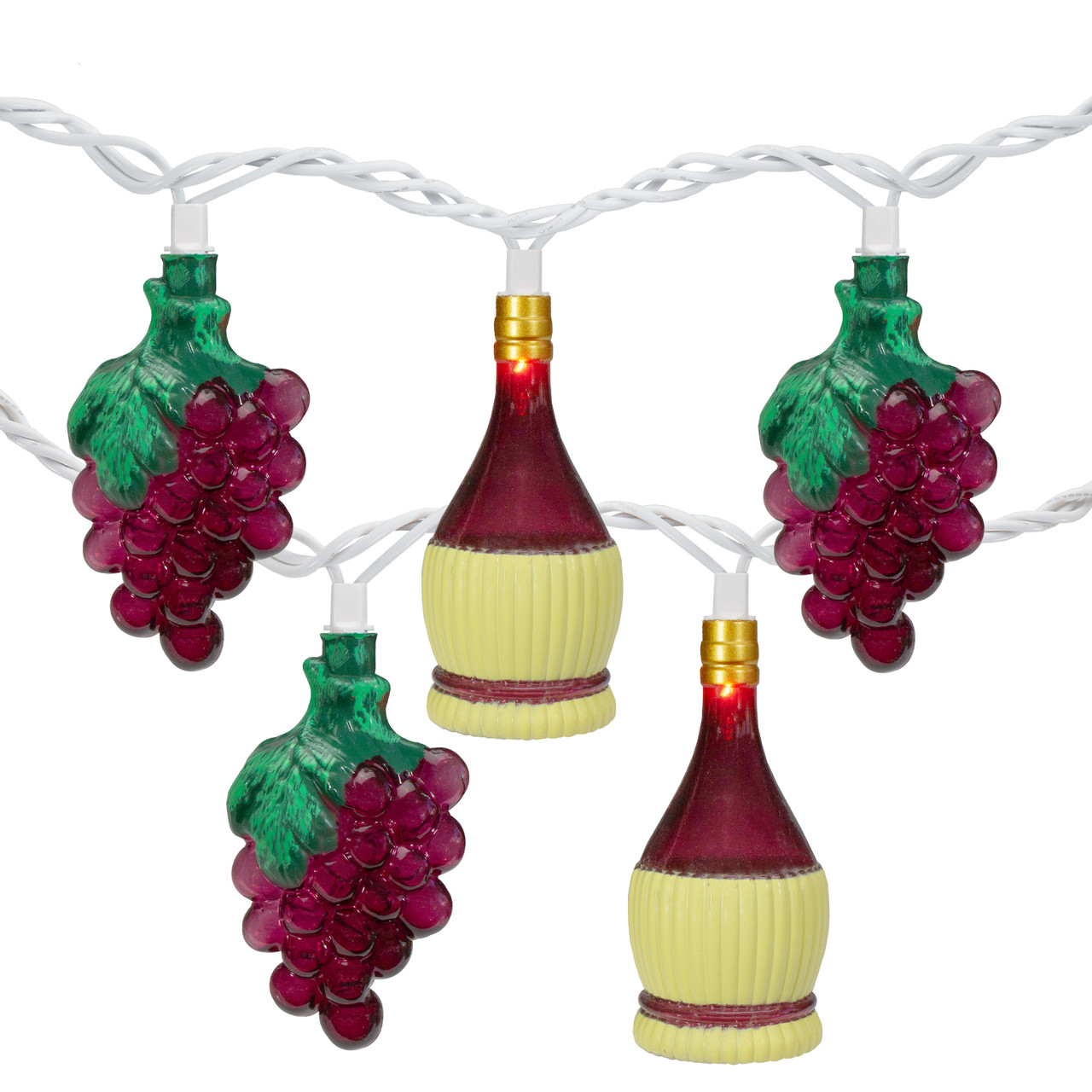 10-Count Grape & Wine Bottle Novelty String Christmas Light Set, 7.5ft ...