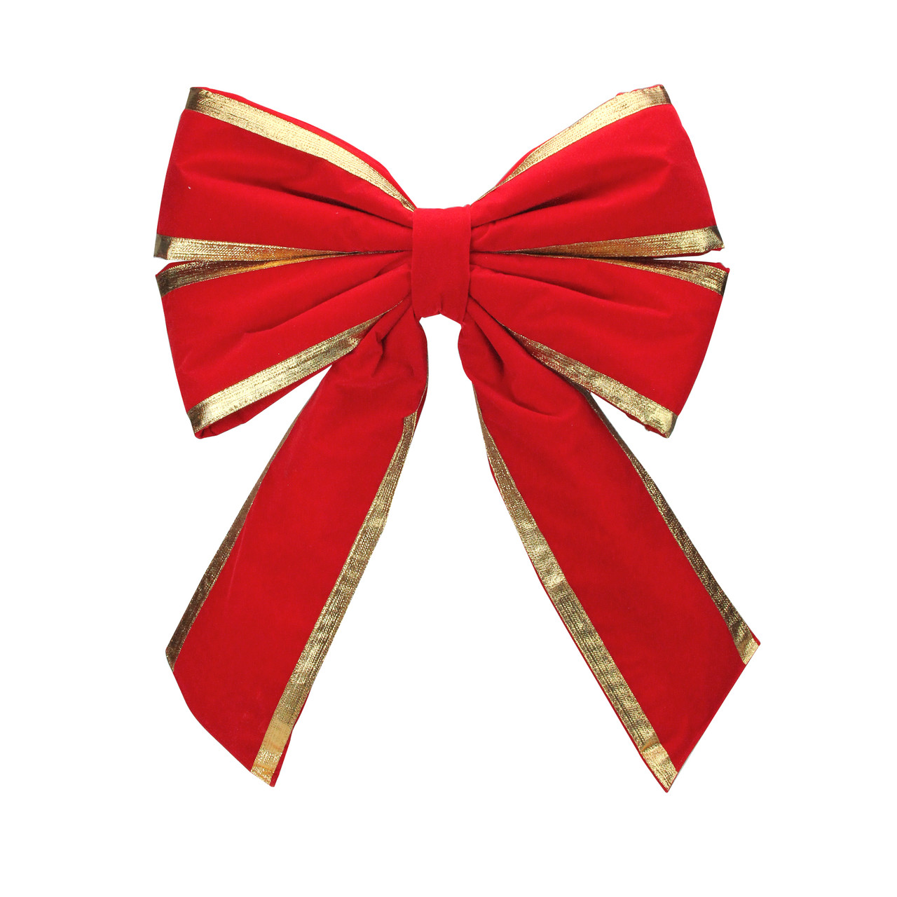 24" Red & Gold Commercial 4 Loop Outdoor Christmas Bow | Christmas