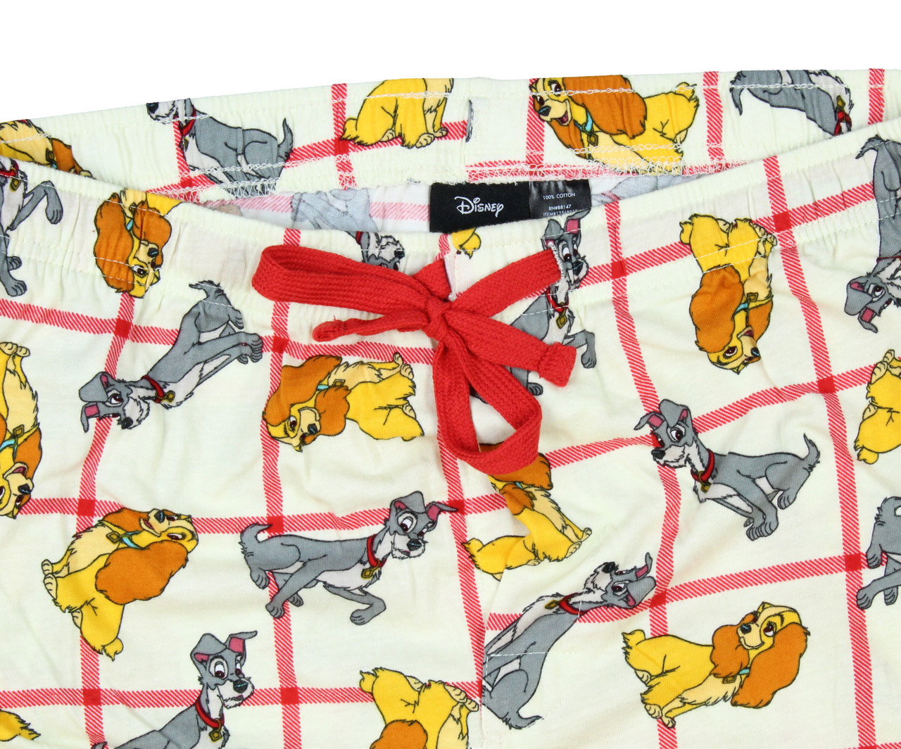 Disney Lady and the Tramp Graph Check Sleep Pants For Men And Women (Small)