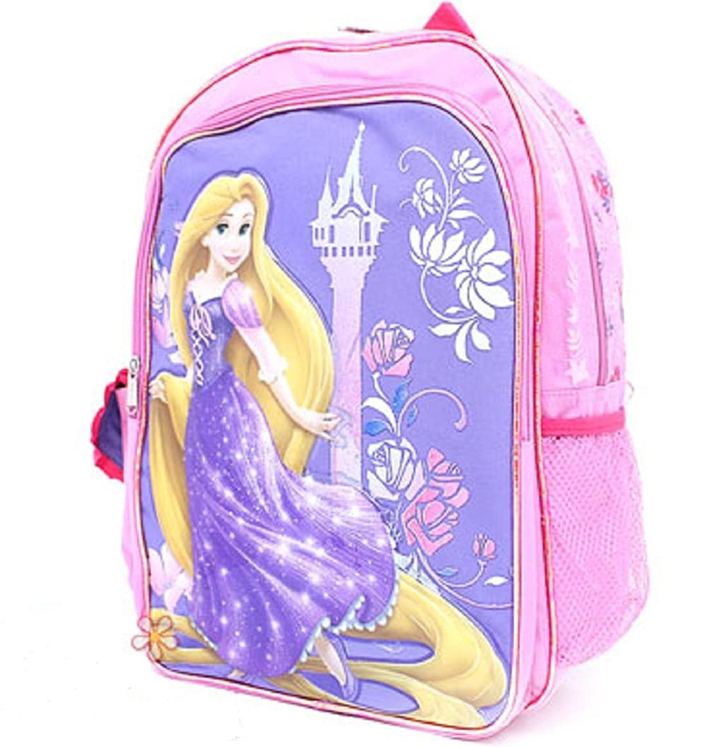 Rapunzel 16 Inch Large Backpack- castle with flowers