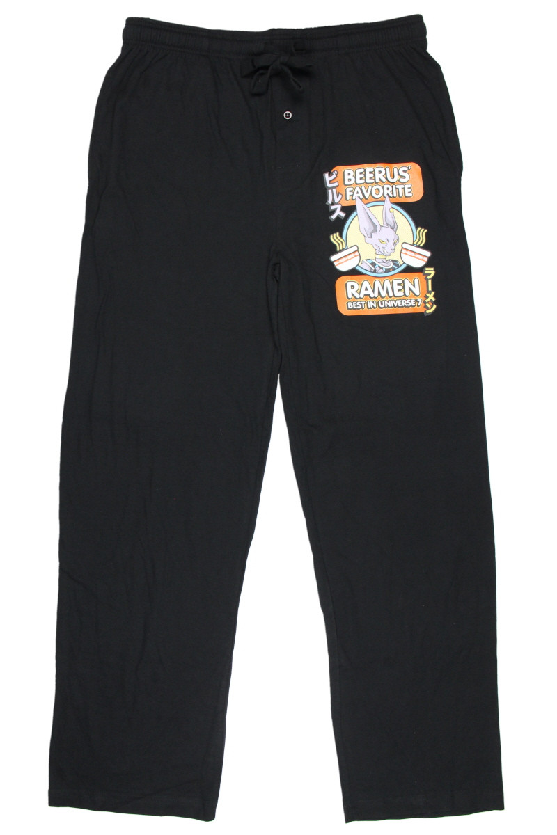 Dragon Ball Super Men's Beerus Favorite Ramen Lounge Sleep Pajama Pants ...