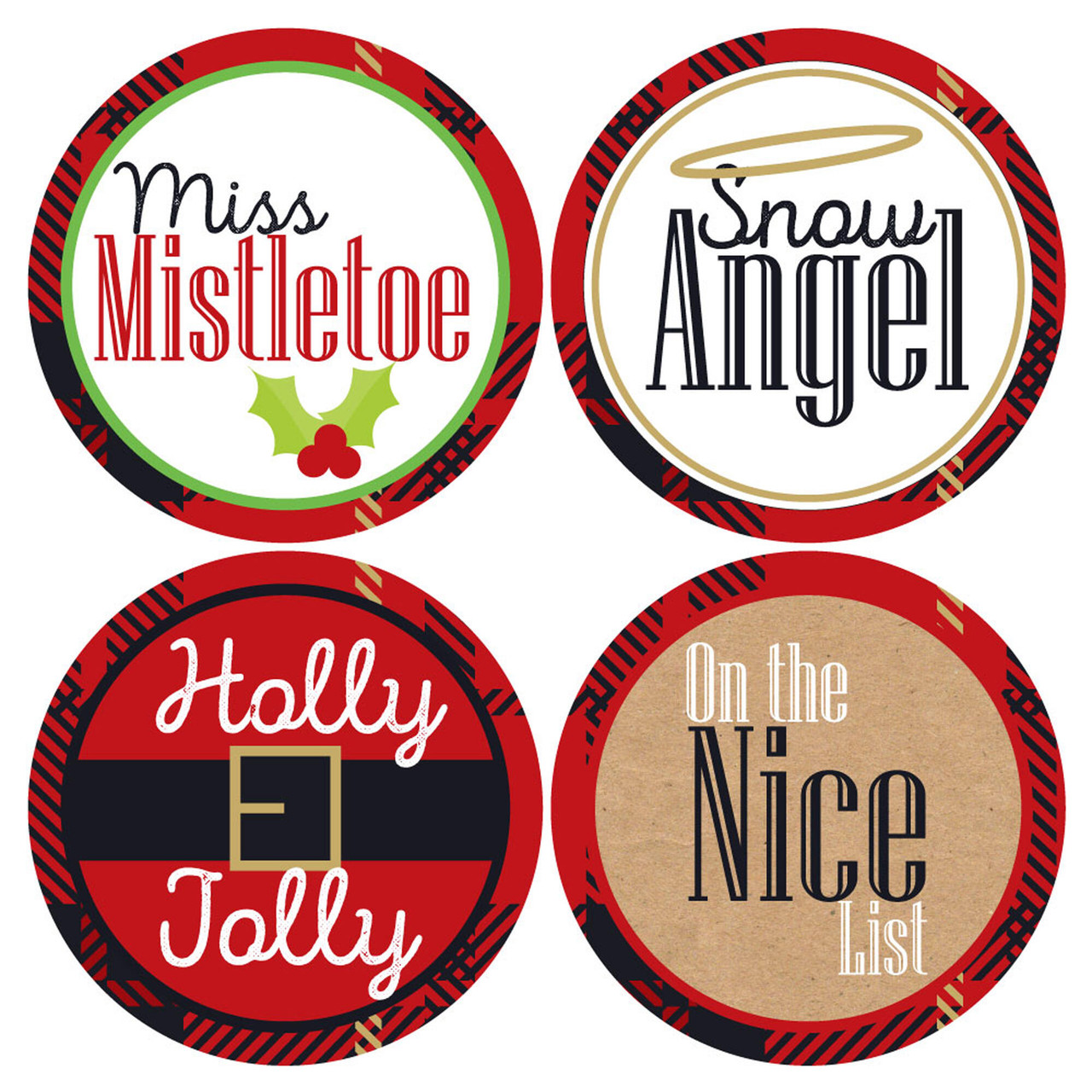 Jolly Santa Claus - Christmas Party Funny Name Tags - Party Badges ...