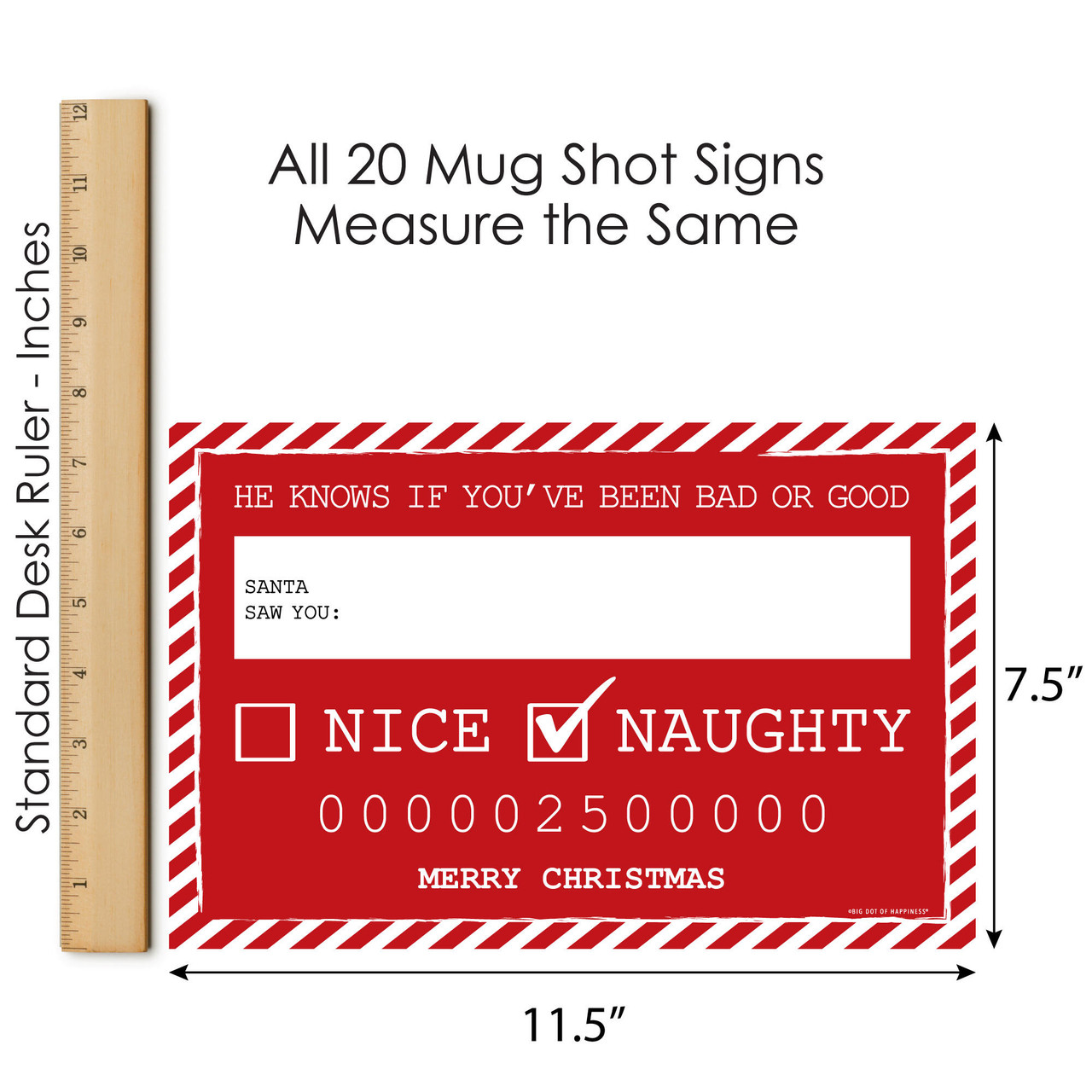 Santa's Naughty List Christmas Party Photo Booth Props Party Mugshot ...