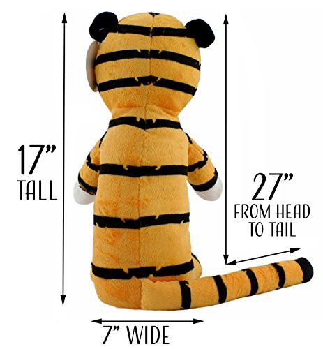 Regit The Plush Tiger Toy, 17" Tall Striped Sitting Tiger Stuffed Animal