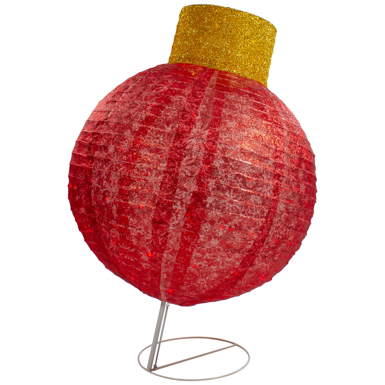 LED Lighted Twinkling Tinsel Onion Ornament Outdoor Commercial ...