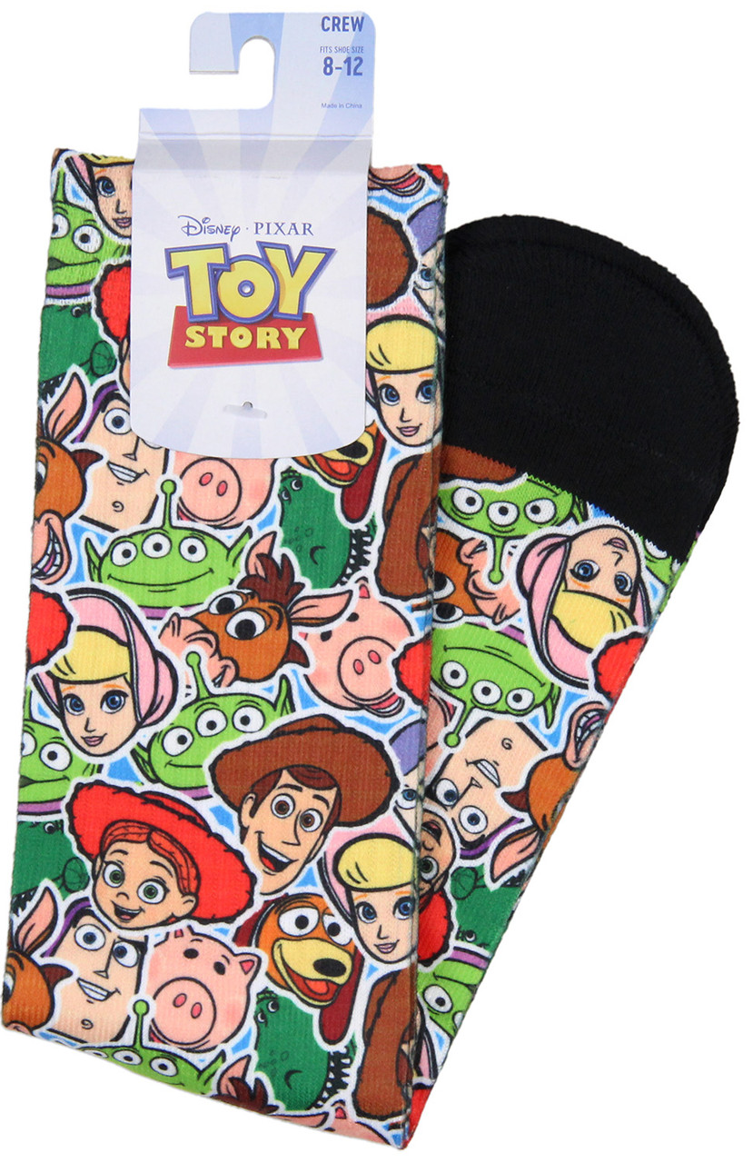 Disney Toy Story Allover Character Design Sublimated Crew Socks