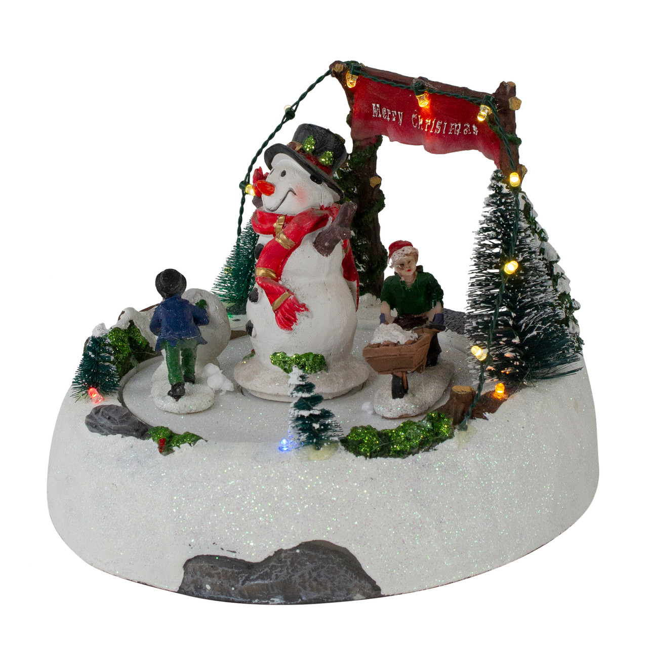 8" LED Lighted & Animated Christmas Village with Snowman | Christmas
