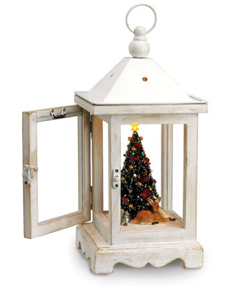 Mr. Christmas Rustic Lighted Fiber Optic Musical Table Top Lantern ...