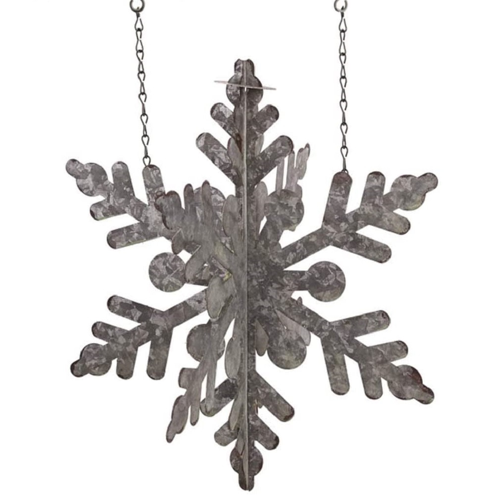 3D Tin Snowflake Arrow Replacement Sign 13.75 Inch - Arrow Sold Separately