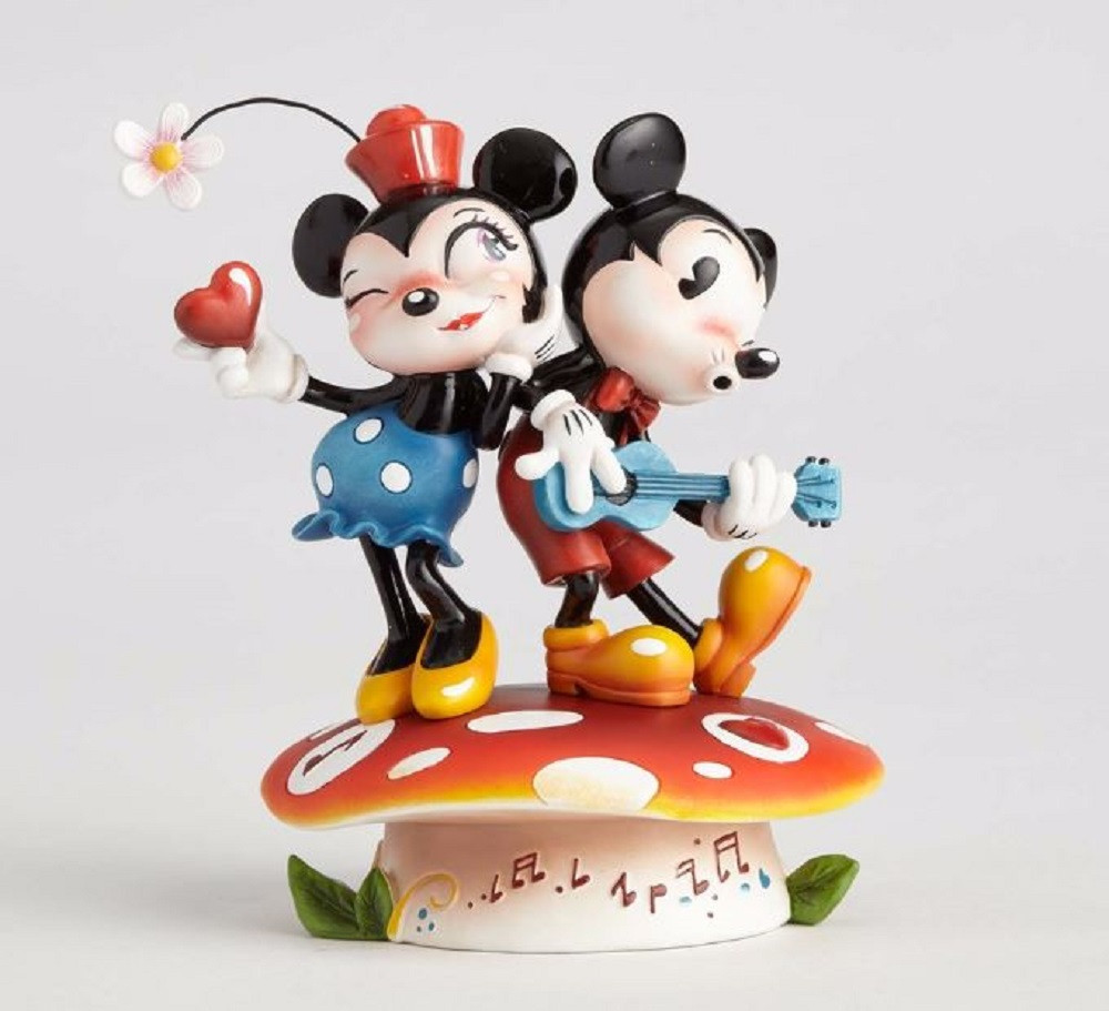 World of Miss Mindy Disney Mickey and Minnie Mouse on Mushroom Figurine ...
