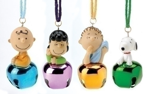 Peanuts Charlie Brown Lucy Linus Snoopy Jingle Bells Christmas Ornament Set
