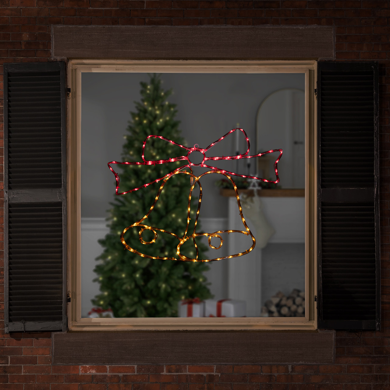 23" LED Lighted Bow 4 Function Christmas Window Silhouette | Christmas