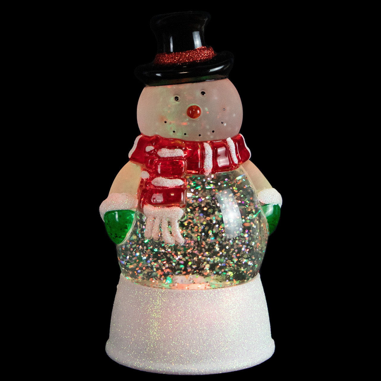 7" LED Lighted Color Changing Snowman Christmas Glittering Snow Dome ...