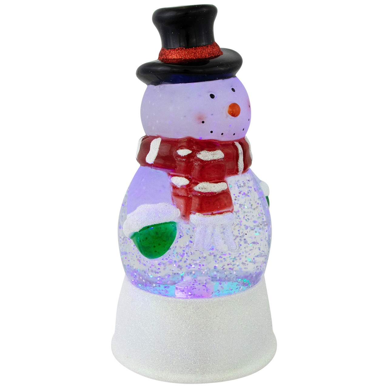 7" LED Lighted Color Changing Snowman Christmas Glittering Snow Dome ...