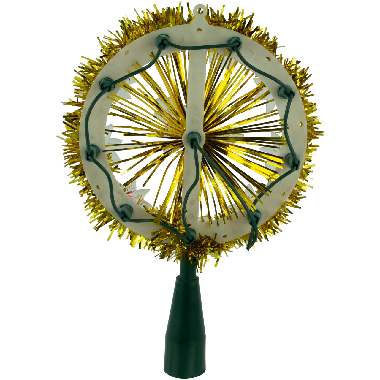 7" Pre-Lit Gold Snowflake Starburst Christmas Tree Topper - Clear ...