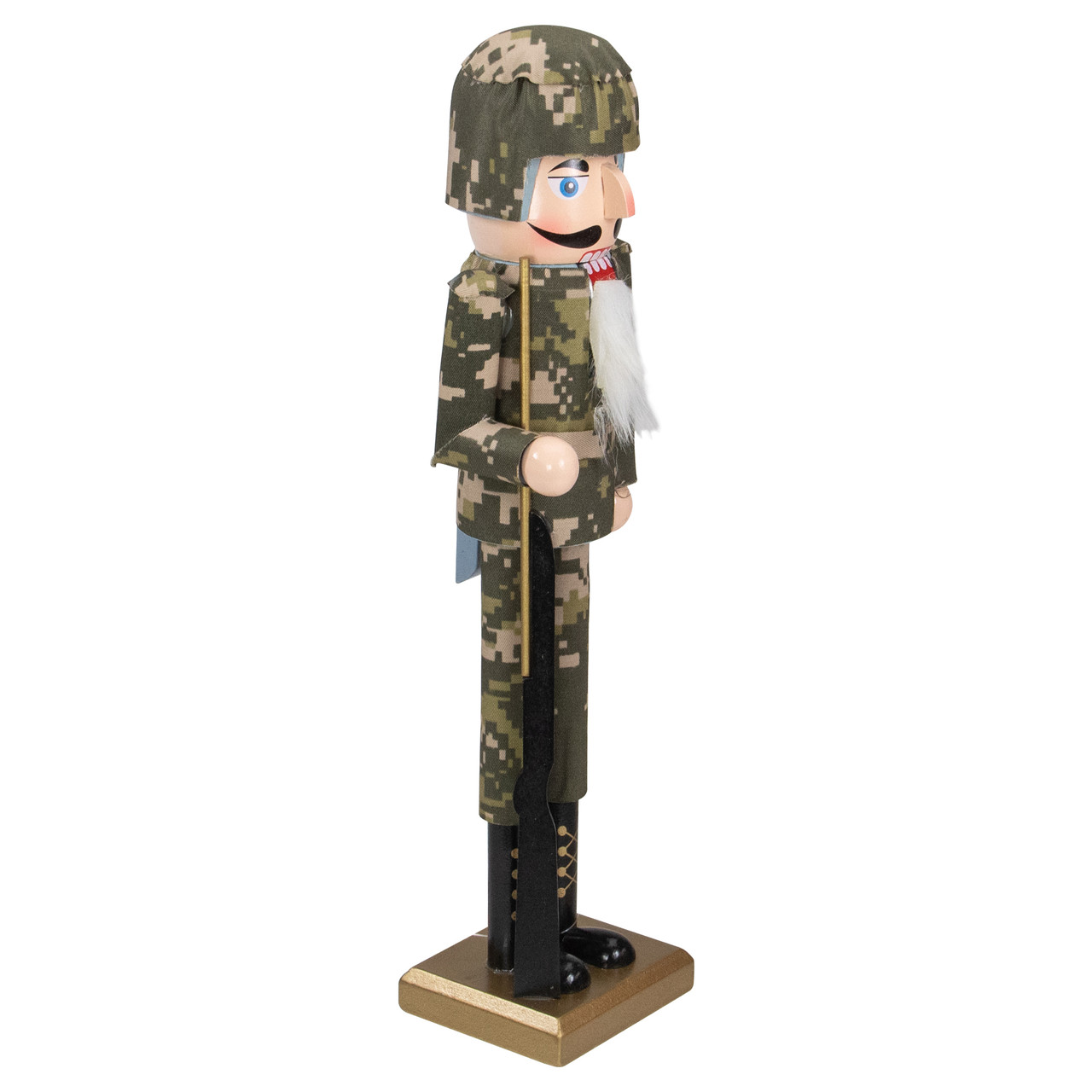 15" Beige & Green Army Soldier in Fatigues Christmas Nutcracker | Christmas