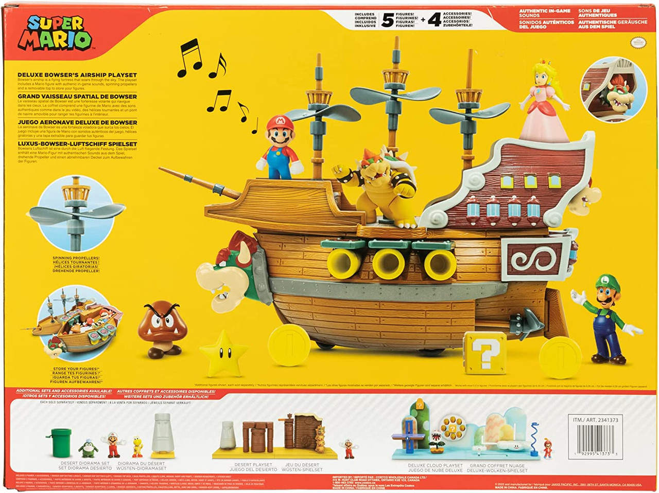 Nintendo Super Mario Deluxe Playset - Bowser Ship - Includes 5 Figures