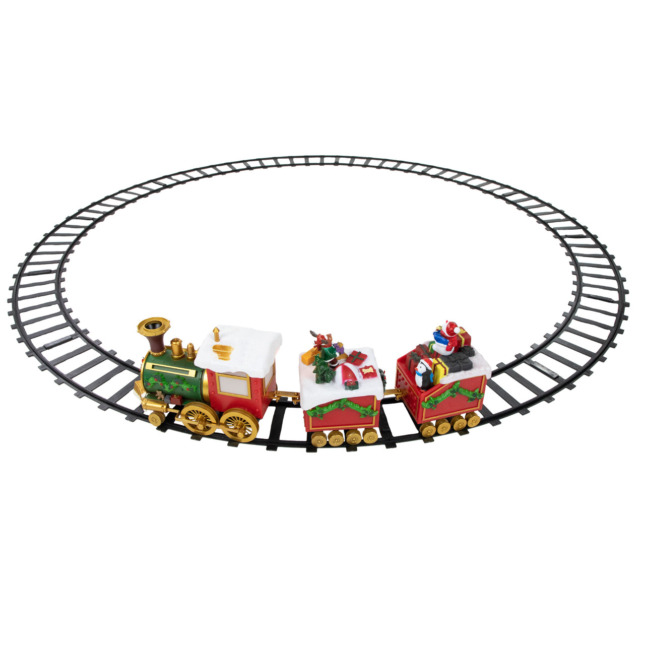 16-Piece LED Lighted Musical & Animated Christmas Village Train | Christmas