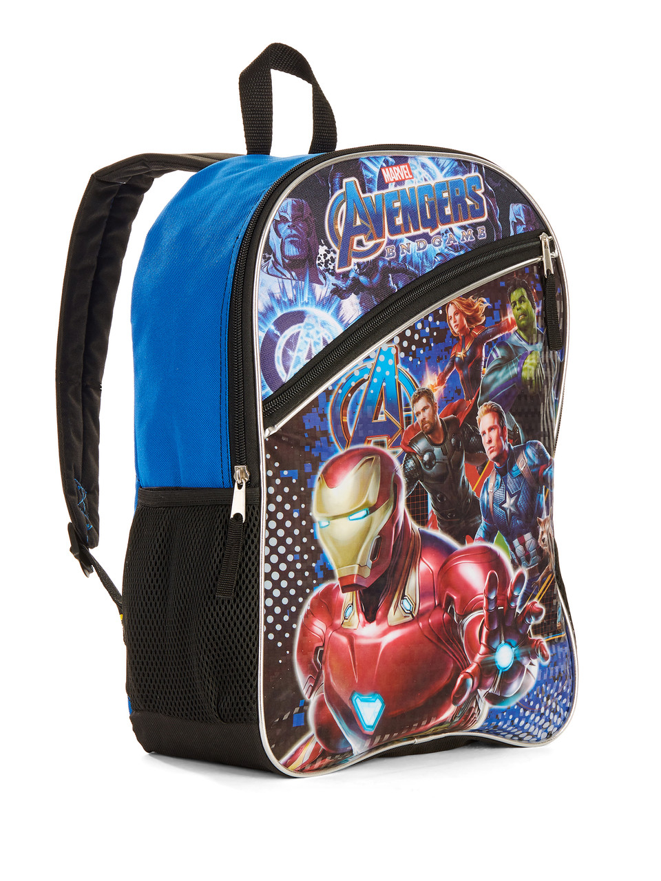 Marvel Avengers Endgame 16” Pixelated Backpack With 2 Mesh Side Pockets