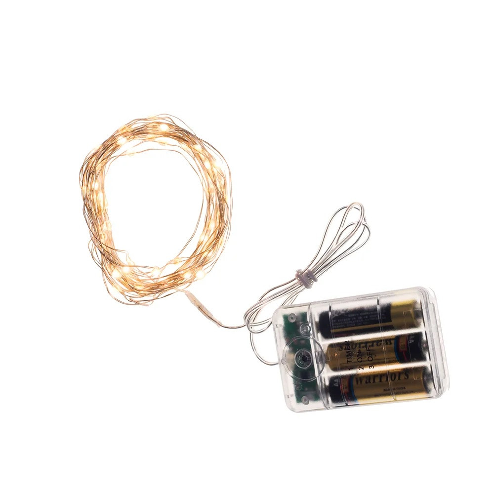 60 Count Battery Operated USB Warm White LED Christmas Lights, 2 ft ...