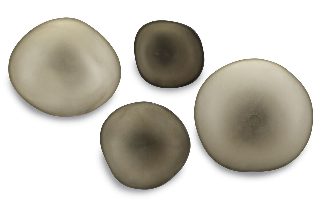 Set of 4 Smokey Black Glass Orbs Adjustable Wall Decor, 11" | Christmas