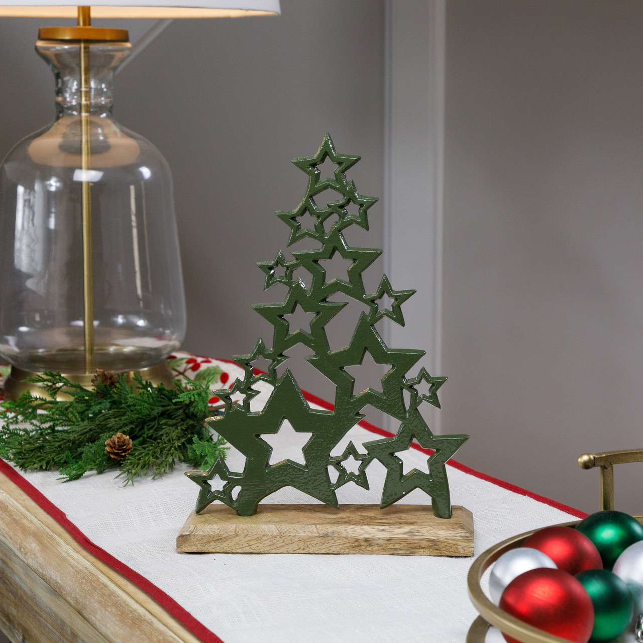 Tree of Stars Metal Christmas Decoration - 11" - Green | Christmas