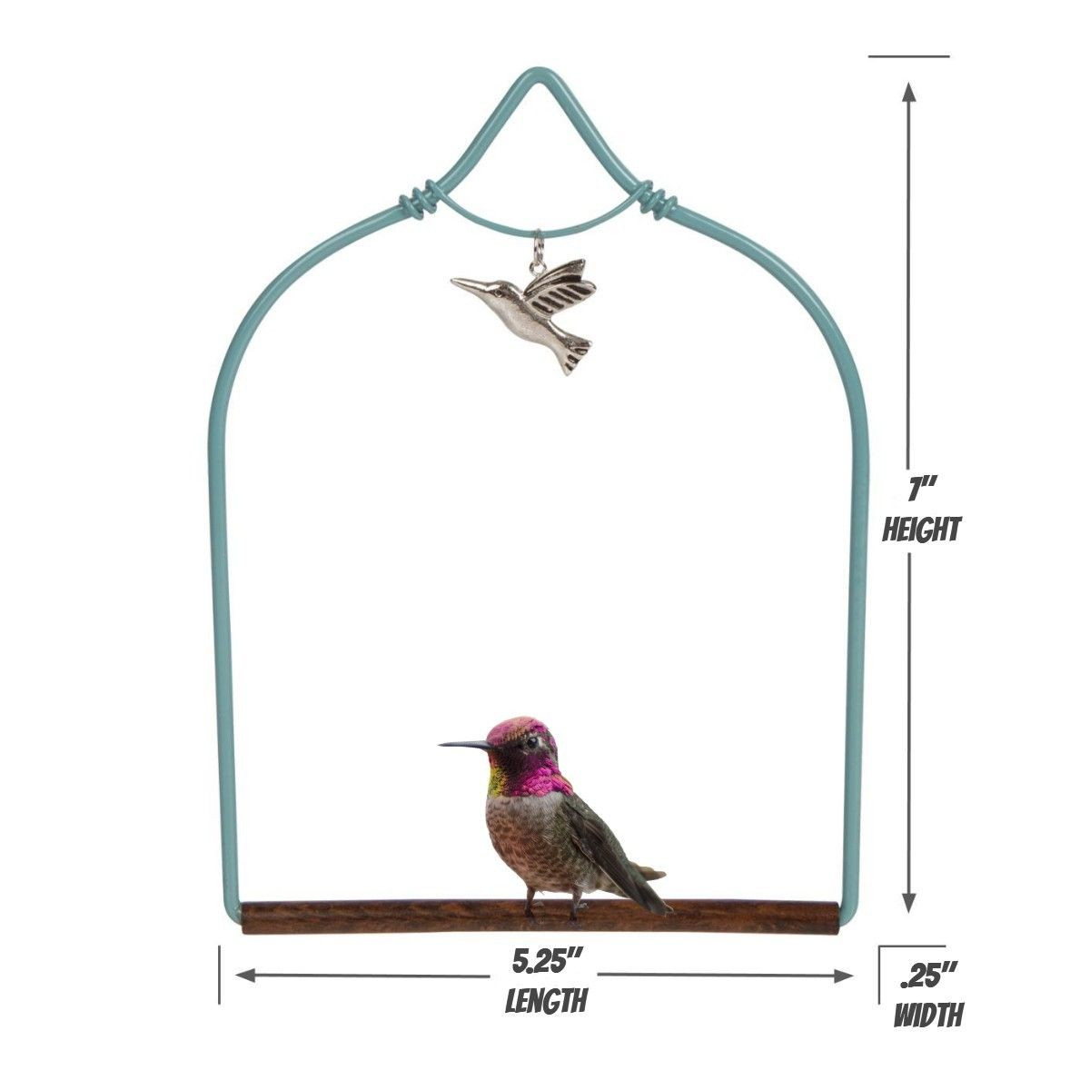 7" Light Blue Charmed Hummingbird Swing | Christmas