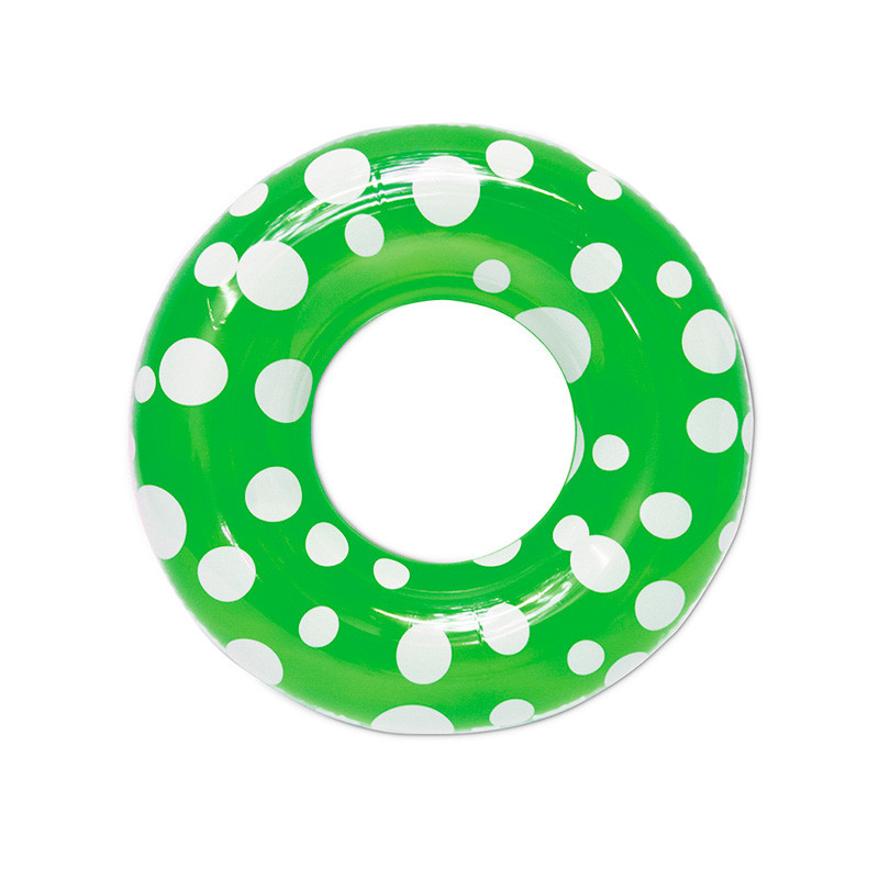 Inflatable Lime Green & White Polka Dot Swimming Pool Inner Tube, 36 ...