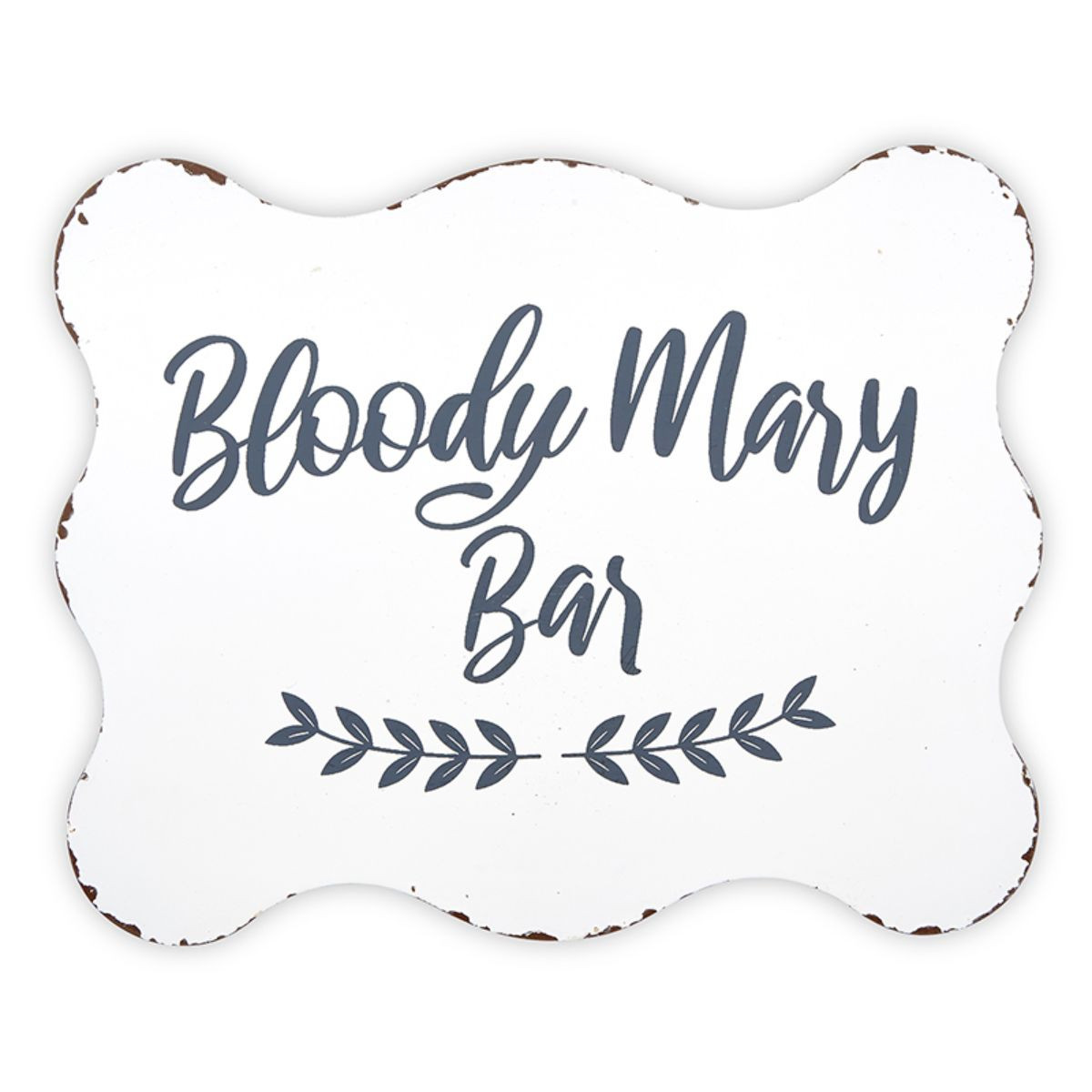 10" White & Gray Contemporary Bloody Mary Sign | Christmas
