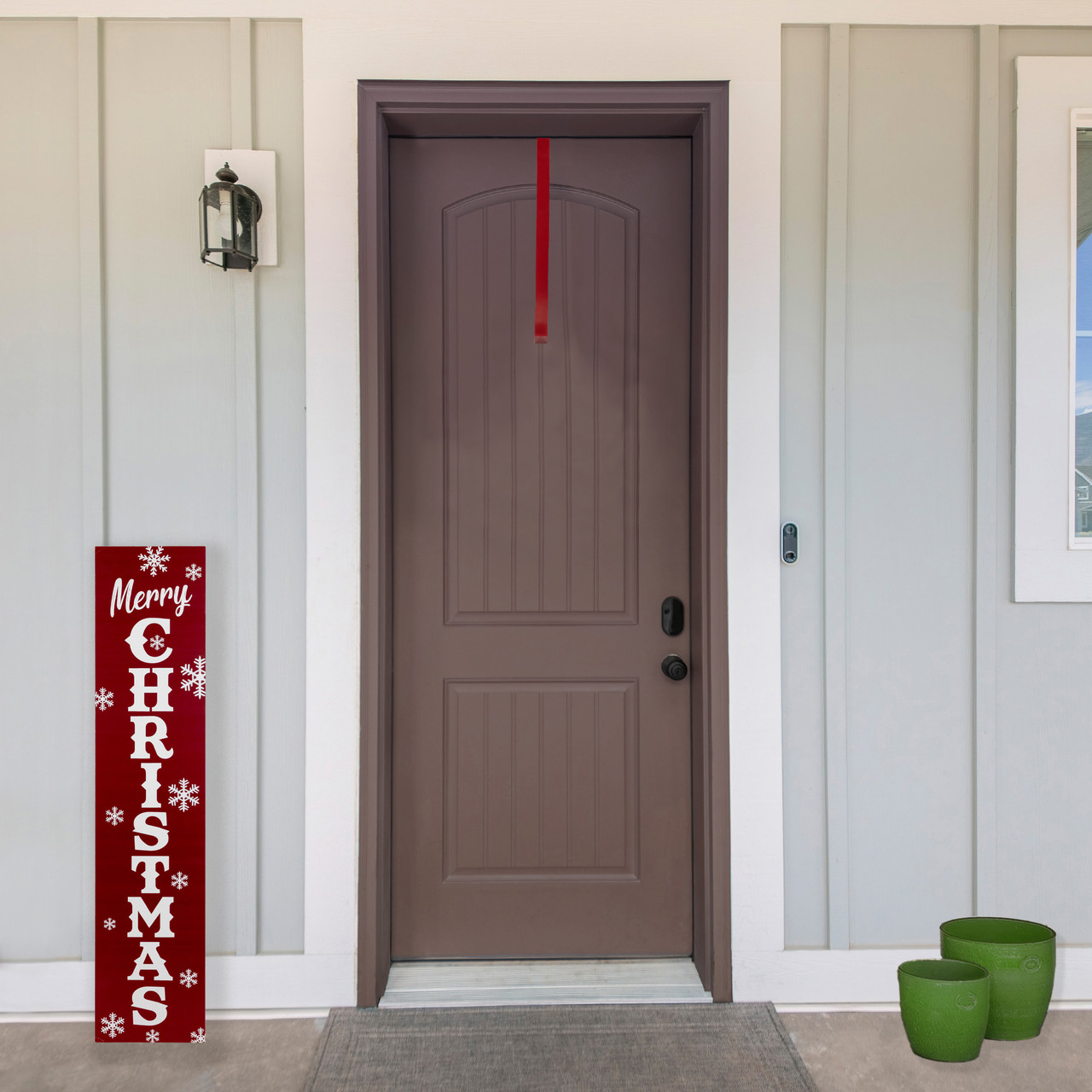 14" Red Over the Door Metal Christmas Wreath Hanger | Christmas