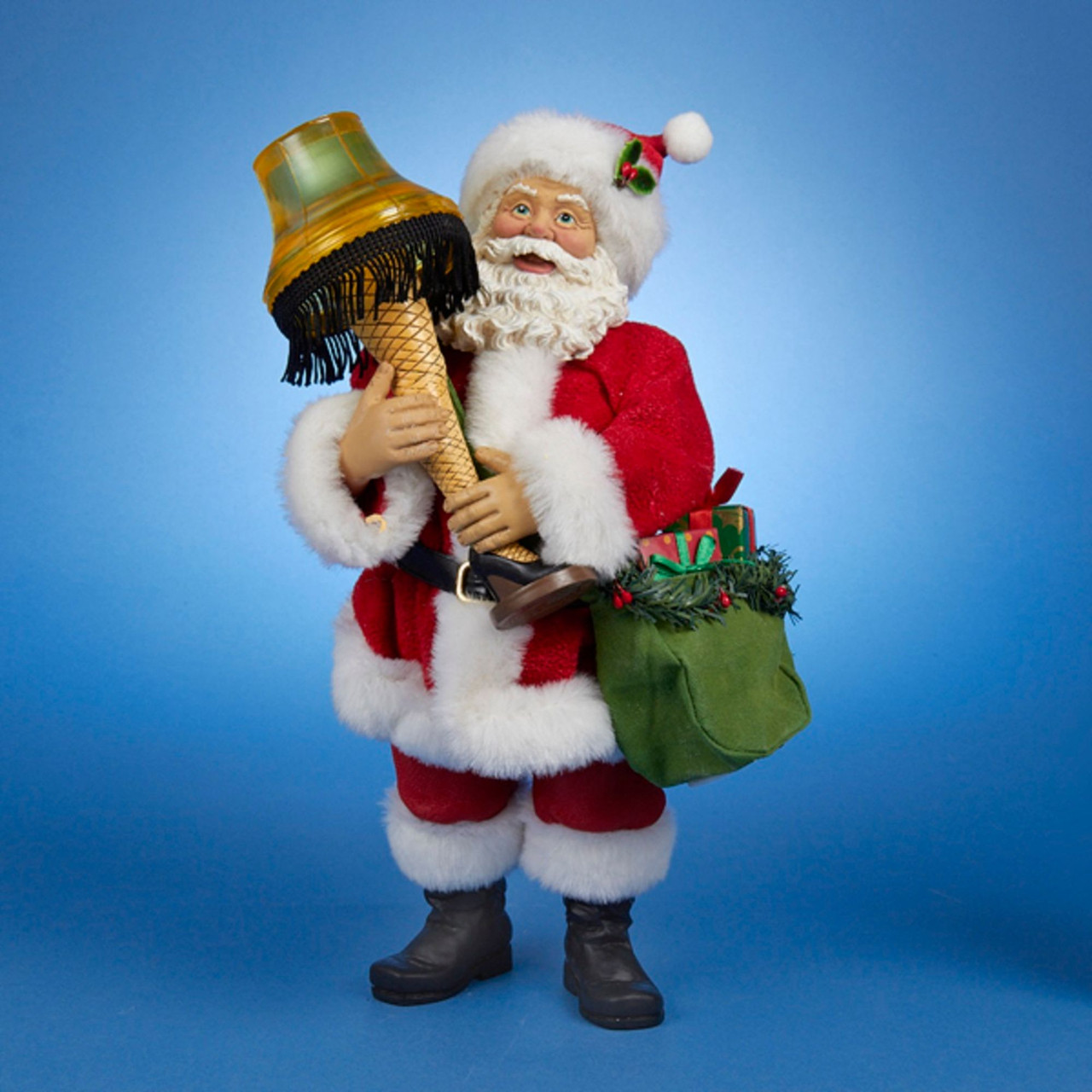 10" Red & White Christmas Story Leg Lamp Santa with Light Table Top ...
