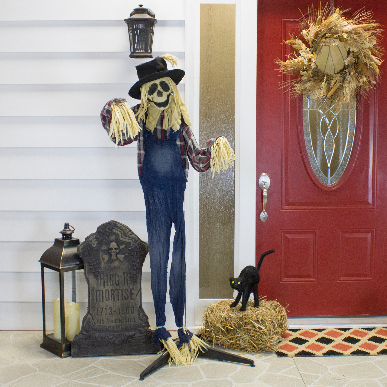 5.5' Battery Operated Animated LED Lighted Scarecrow Halloween ...
